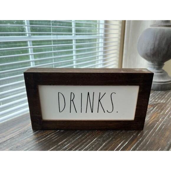 Rae Dunn | Accents | Rae Dunn Drinks Wooden Sign For Kitchen Bar And ...